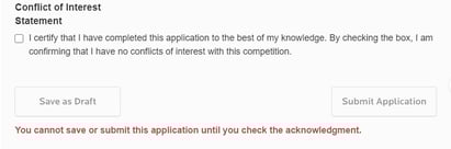 Acknowledgement Statements for Applicants and Reviewers
